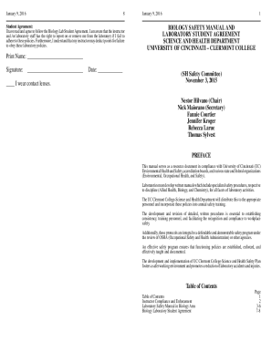 Fillable Online Student Biology Laboratory Safety Agreement In order ...