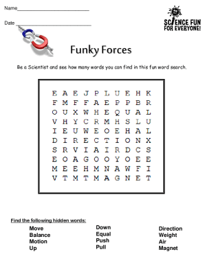Fillable Online Force And Motion Word Search Puzzles Fax Email Print ...
