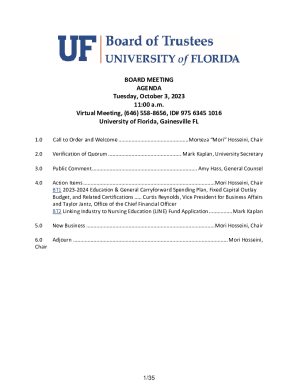 Fillable Online trustees ufl 3:52 pm - UF Board of Trustees ...