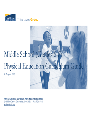 Fillable Online pe dmschools Middle School Physical Education Grading ...