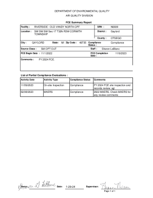 Fillable Online deq aq inspection report Fax Email Print - pdfFiller