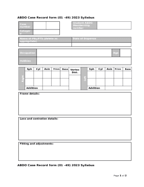 ABDO Case Record for the Pre-Qualification Period ... Doc Template ...
