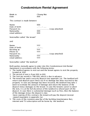 Fillable Online Sample rental contract copy Fax Email Print - pdfFiller