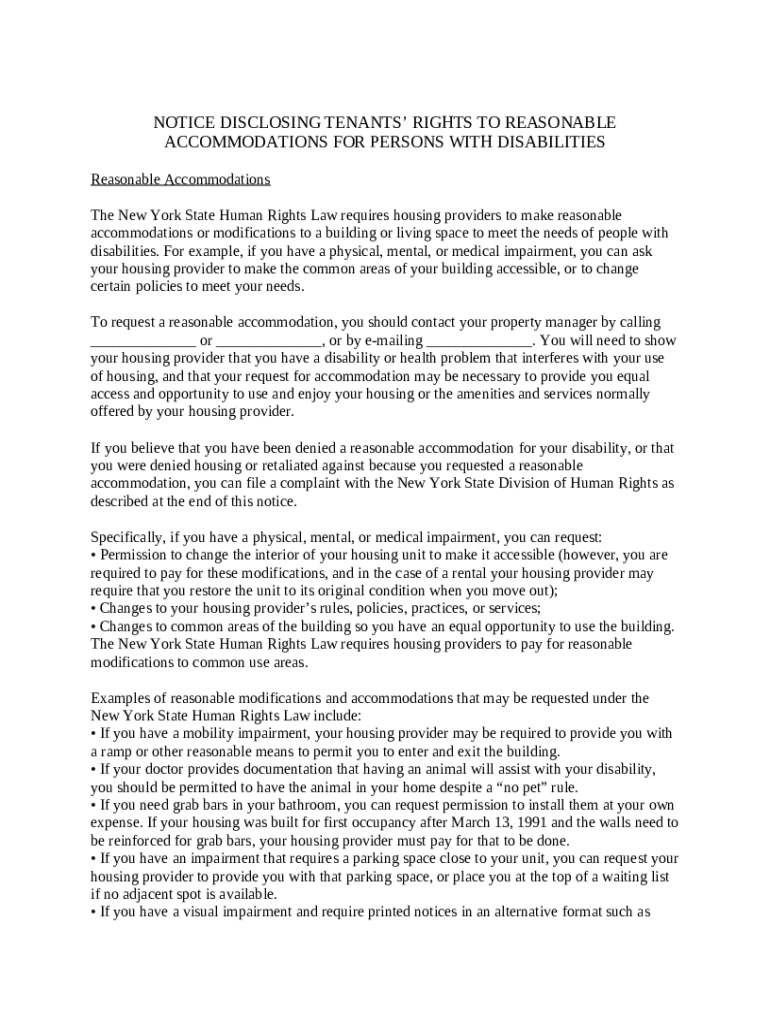 Distribute Notice of Disability Accommodation Rights to ... Doc ...