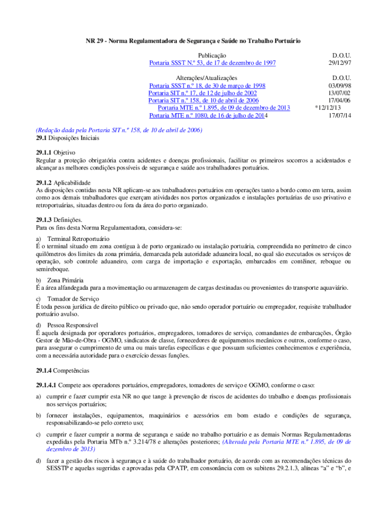 Preenchível Disponível Norma Regulamentadora No. 29 (NR-29) - Governo ...