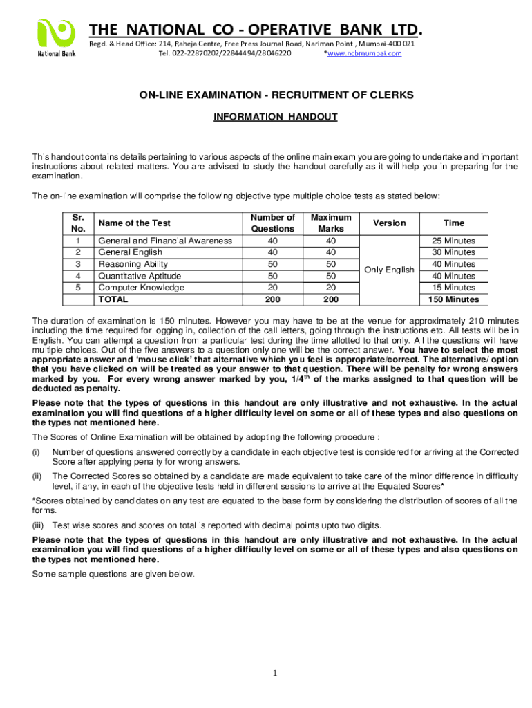 Fillable Online The National Co-operative Bank Limited, Mumbai Fax ...