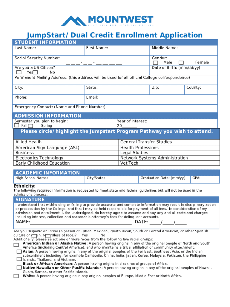 Steps to Enroll: Jump Start Students Doc Template | pdfFiller