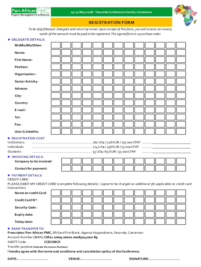 Fillable Online registration form for pmo-cp certification session Fax Email Print - pdfFiller