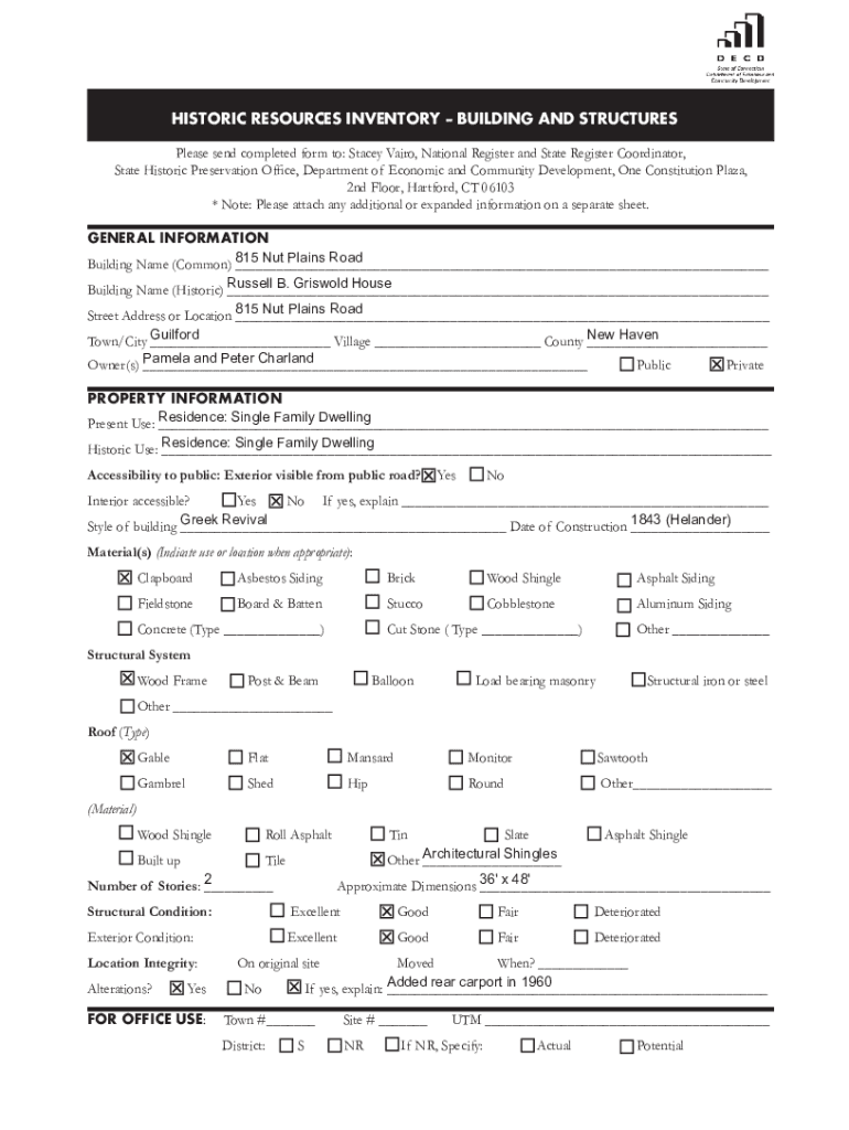 Fillable Online HISTORIC AND ARCHITECTURAL RESOURCES ... Fax Email Print - pdfFiller