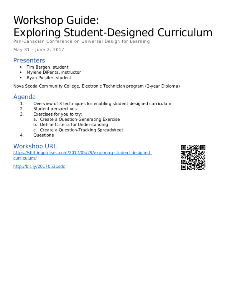 student-designed-curriculum-handout. ... Doc Template | pdfFiller