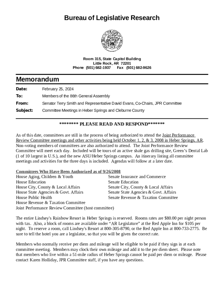 To:Members of the 86th General Assembly Doc Template | pdfFiller