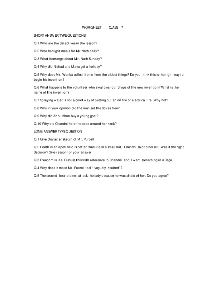 Fillable Online WorksheetI Fiction 6: Expert Detectives- Part -I Module ...