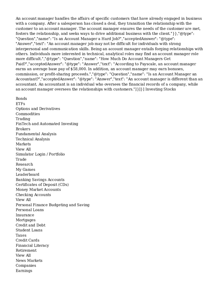 Fillable Online Account Management vs. Sales: What's the Difference ...