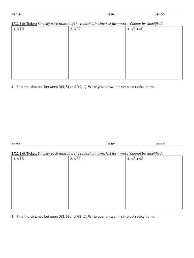 Fillable Online Simplifying Radicals Step-by-step Math Problem Solver