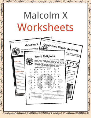 Fillable Online Malcolm X Facts, Worksheets & Activism Information for ...