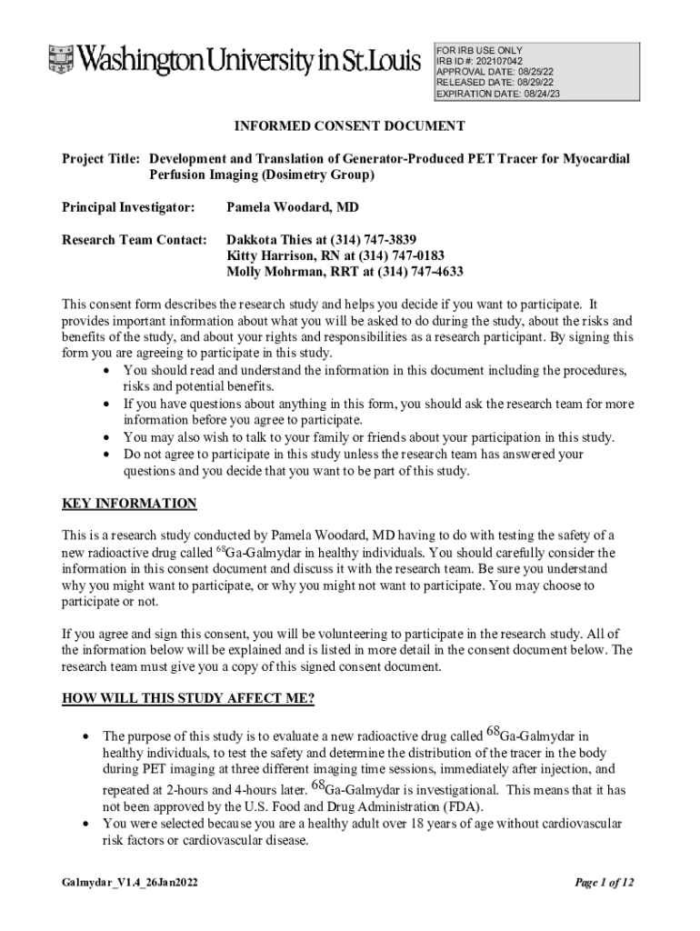 Fillable Online Approval Dates on Informed Consent Documents Fax Email ...