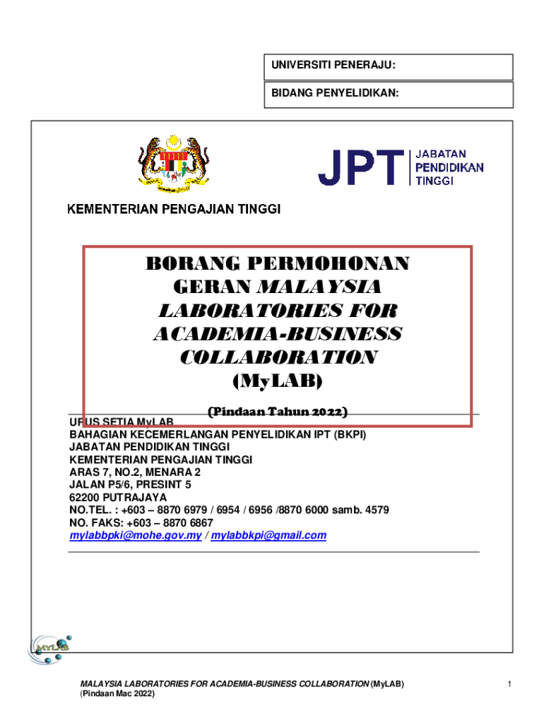 Fillable Online GARIS PANDUAN GERAN MALAYSIA LABORATORIES FOR ... Fax Email Print - pdfFiller