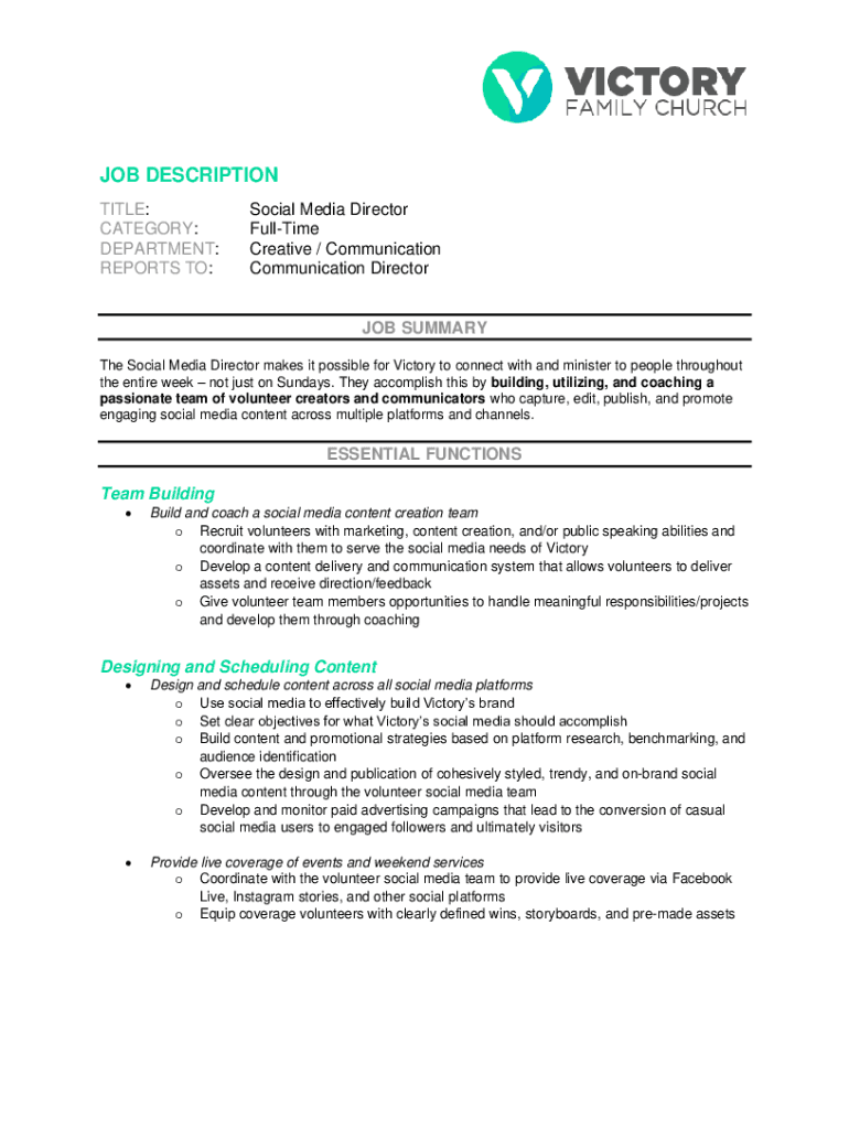 Fillable Online MSU Internal Job Postings Details - Director of Social ...