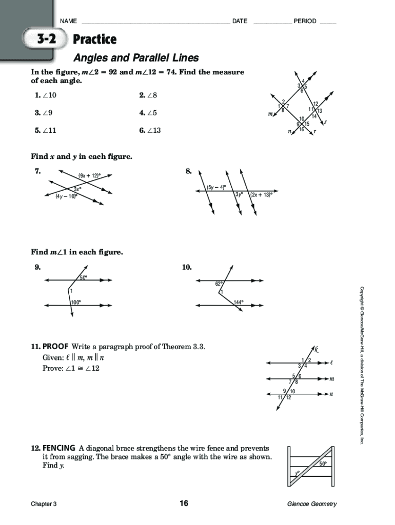 Fillable Online Solved 5-2 Practice Angles and Parallel Lines In the ...