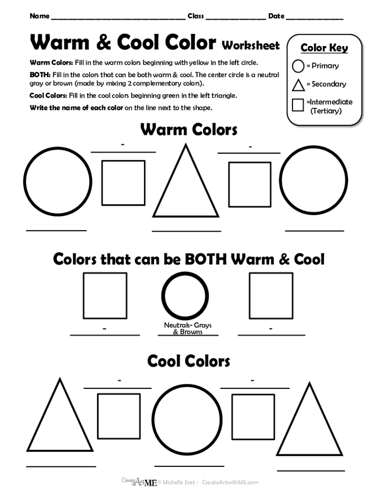 Fillable Online Warm and Cool Primary colour wheel with template Fax ...