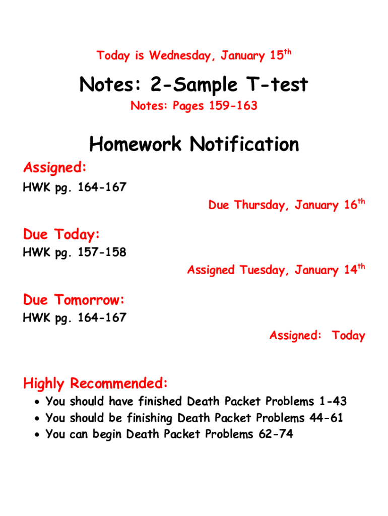 Fillable Online A Two-Sample t Test Fax Email Print - pdfFiller