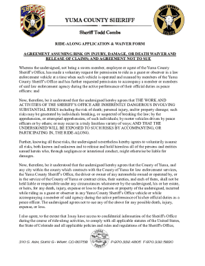 Fillable Online YUMA COUNTY SHERIFF Fax Email Print - pdfFiller
