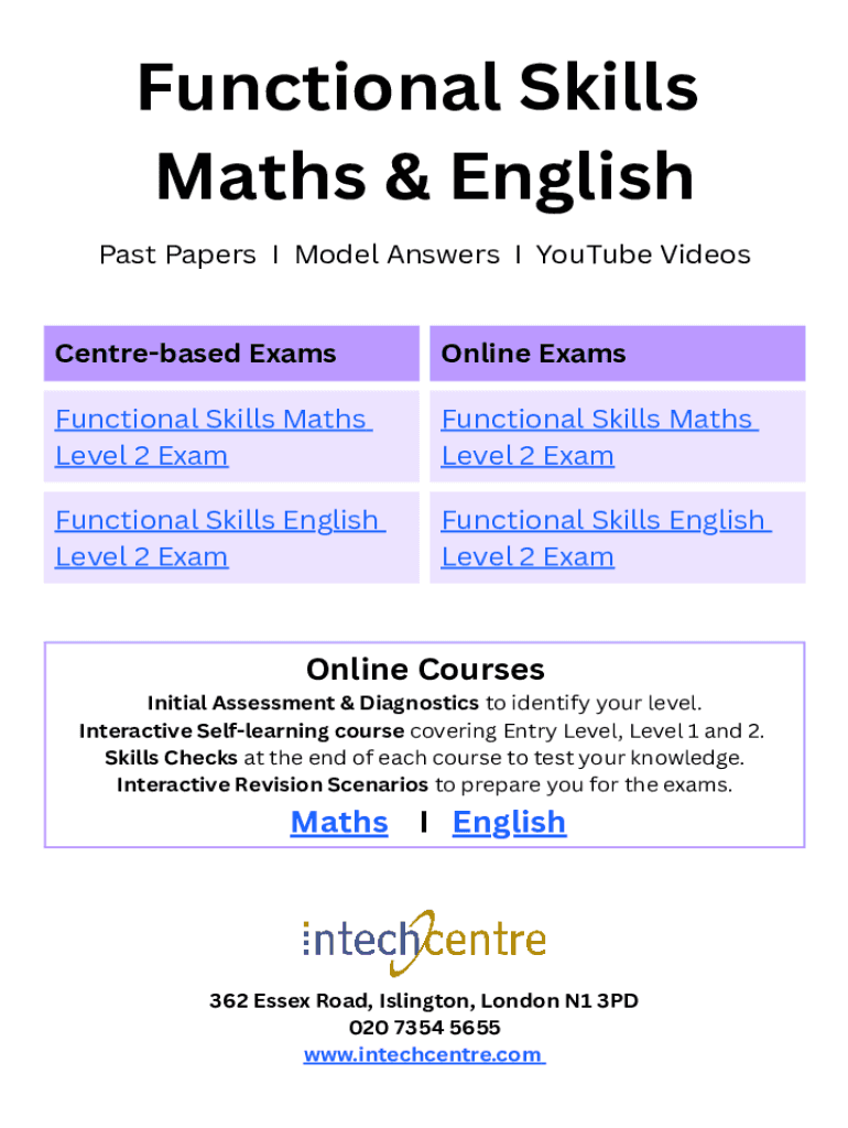 Fillable Online Level 2 Functional Skills Maths Sample Paper Part ...