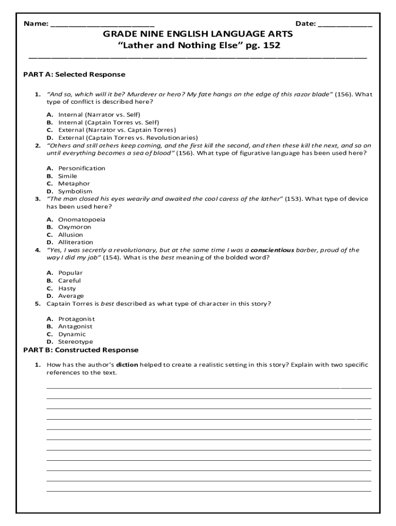 Fillable Online Just Lather that's all questions.docx - Lather and ...