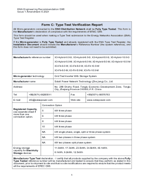 Fillable Online X3-HYBRID G4 (5KW-10KW) G98 Form C Type Test ...