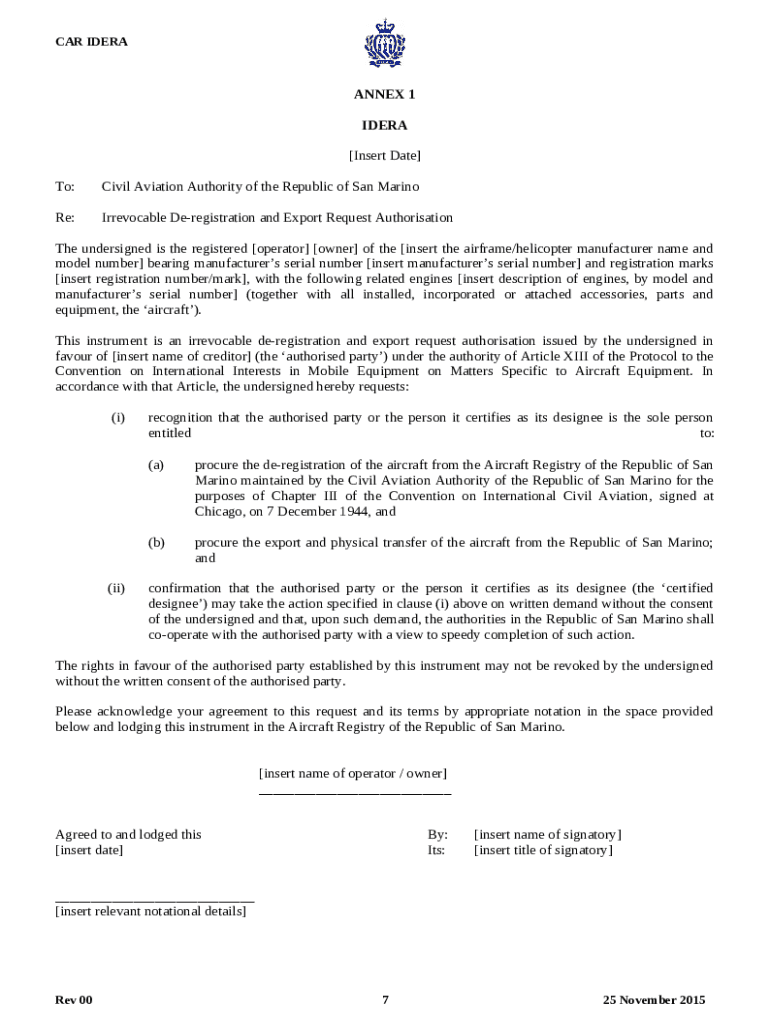 irrevocable-de-registration-and-export-request- ... Doc Template ...