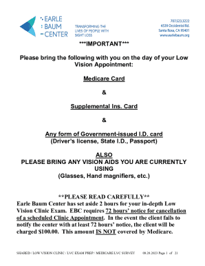 Fillable Online Please bring the following with you on the day of your ...