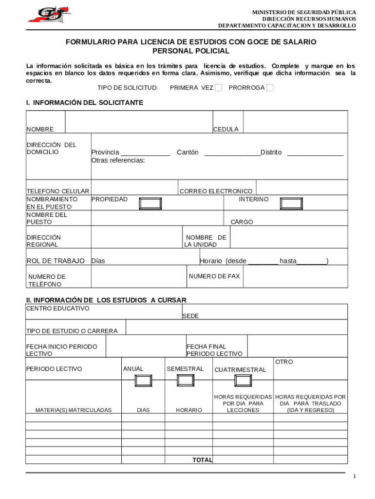 Solicitud de licencia de estudios con goce de salario para ... Doc ...