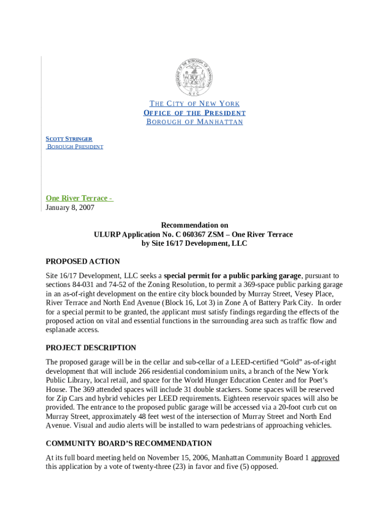 Search by ULURP number or Land Use Action - archive citylaw Doc ...