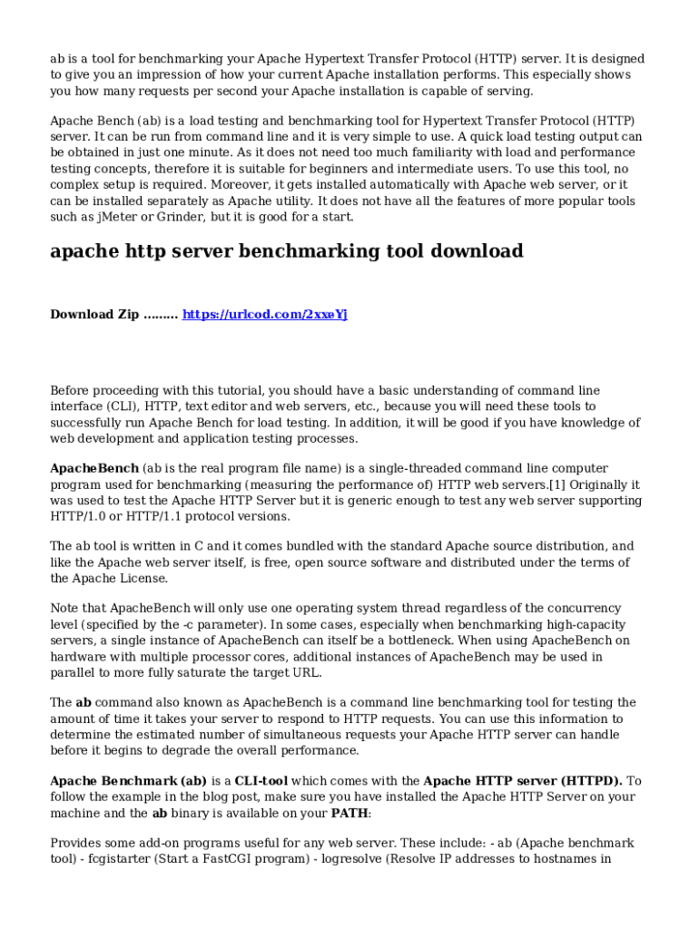 Fillable Online Apache benchmarking (ab) commands cheat sheet Fax Email Print - pdfFiller