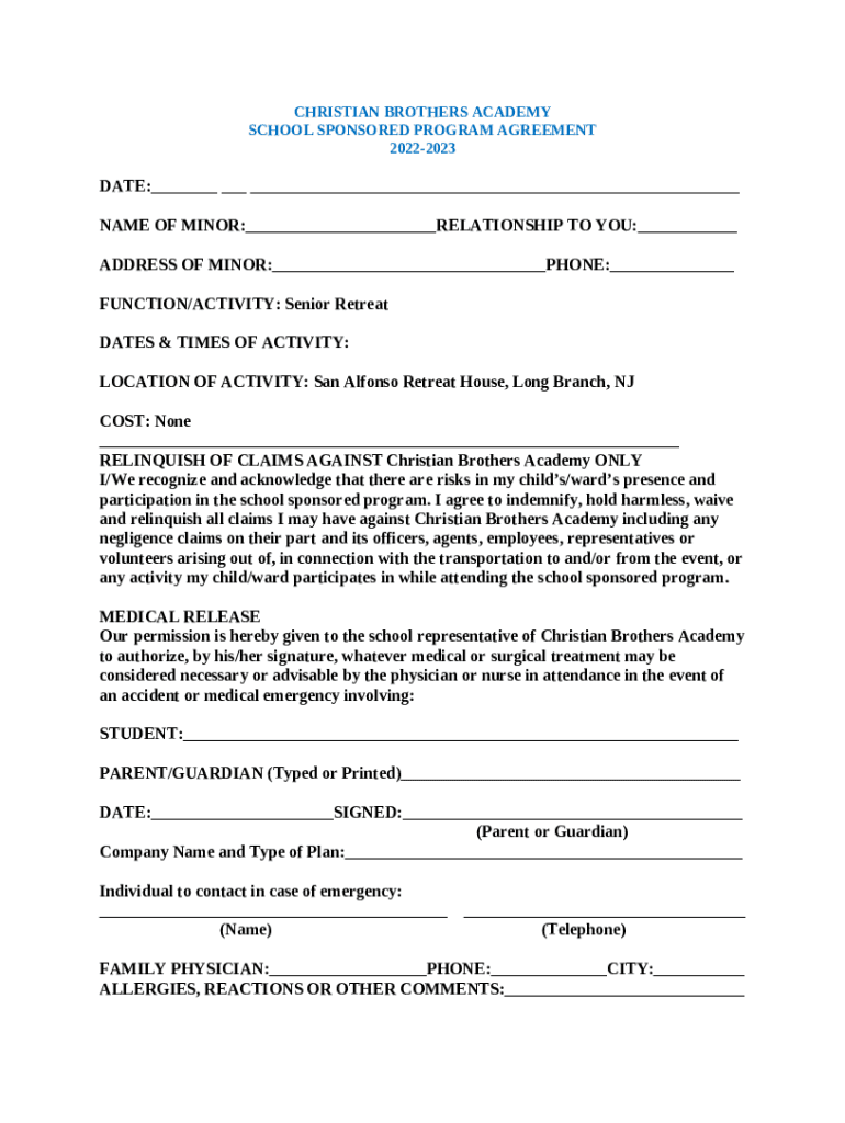 Permission Senior Retreat.docx Doc Template | pdfFiller