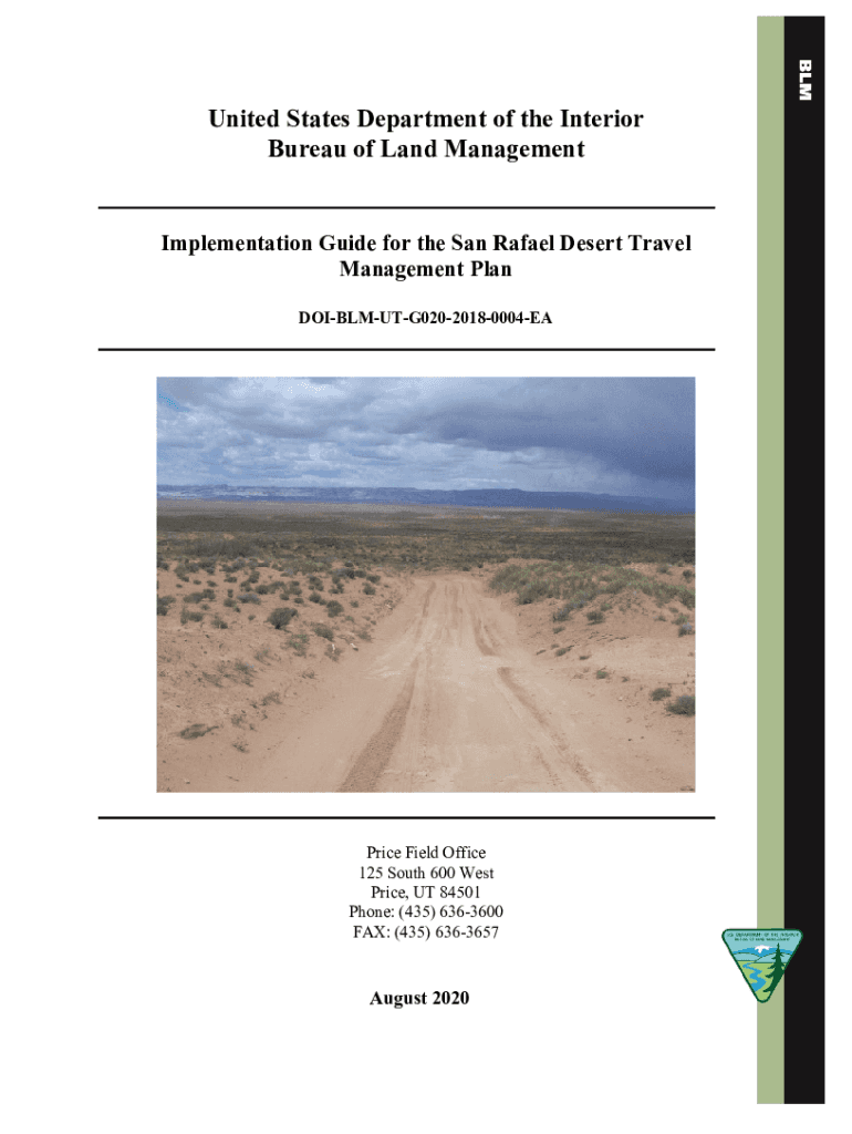 Fillable Online The details of BLM travel management plan for the San ...