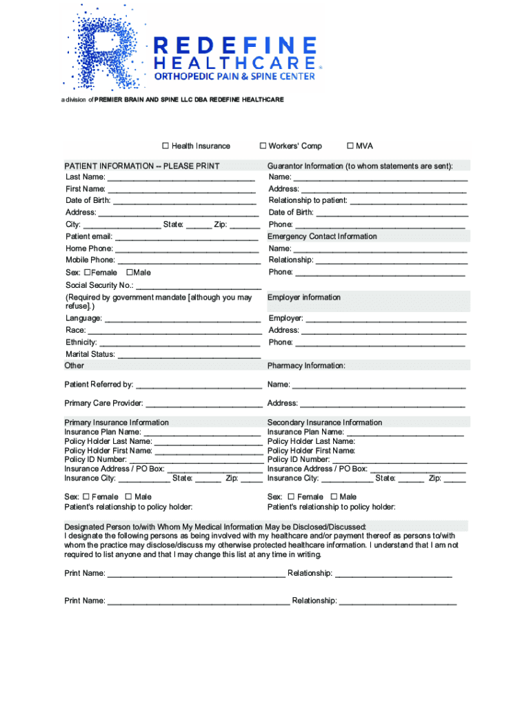 Fillable Online Spine & Brain Neurosurgery Center in South FloridaMiami ... Fax Email Print ...