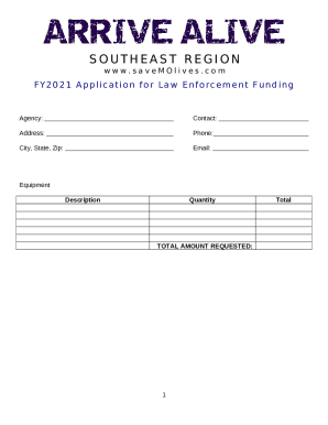 Law Enforcement Request for Application Guide. ... Doc Template | pdfFiller