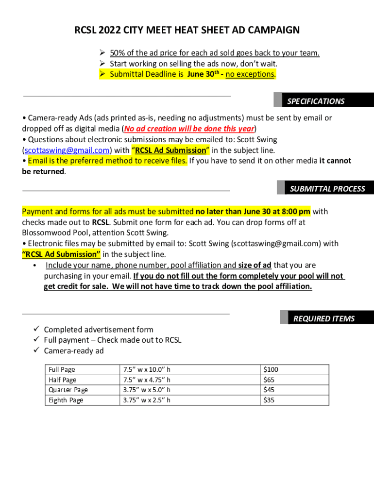 Fillable Online Frequently Asked Questions about Heat Sheet Ads Fax ...