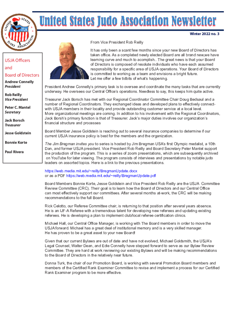Fillable Online United States Judo Association - 2021 USJA Board ...