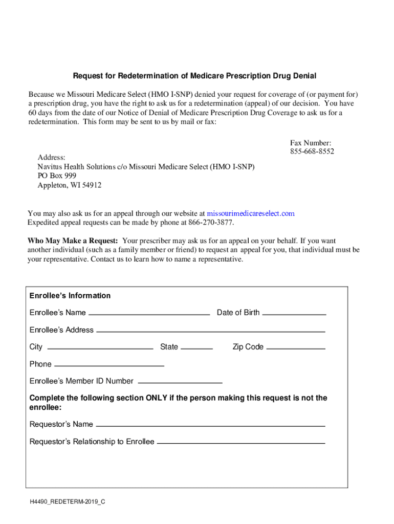 Fillable Online Redetermination RequestHealth Partners Medicare Fax ...