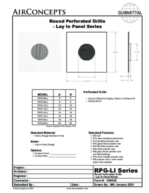 Fillable Online Perforated Return Grille - Grilles Fax Email Print ...