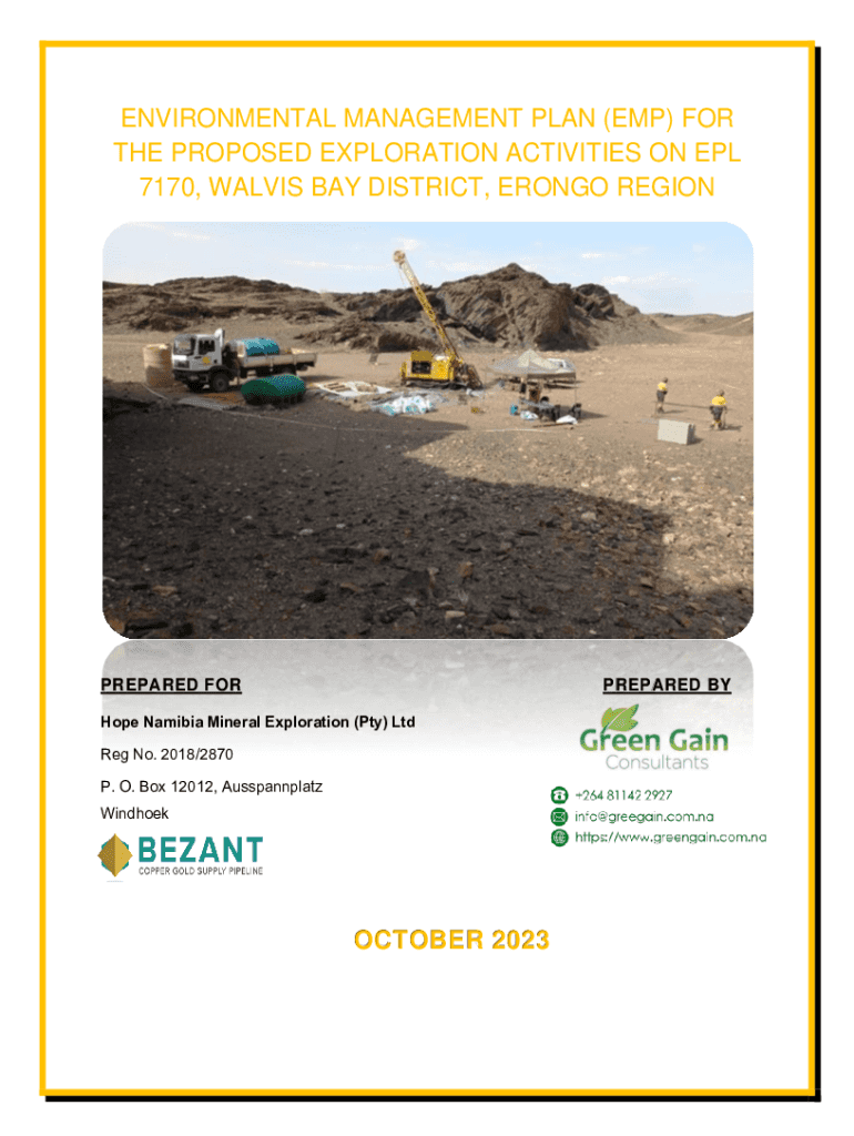Fillable Online Environmental Management Plan (EMP) for the Proposed ...