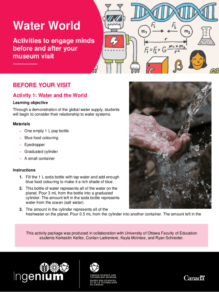 Fillable Online Water World - Digital Learning Kit (pre and post kit) Fax Email Print - pdfFiller