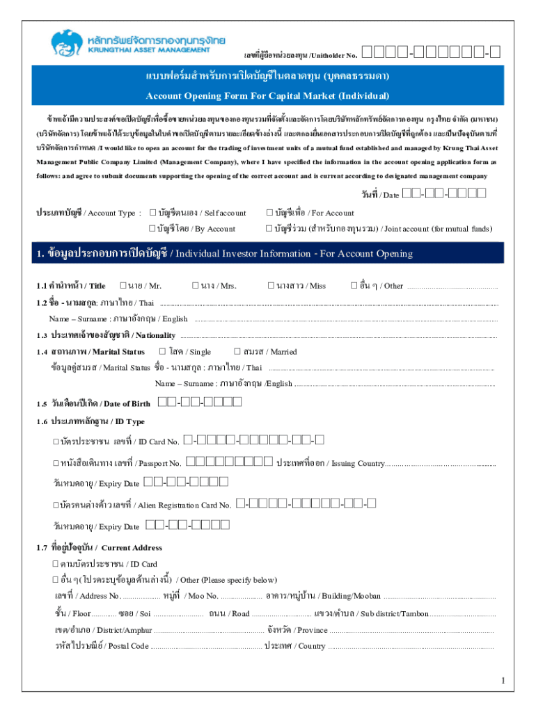 Fillable Online ACCOUNT OPENING FORM (Individual & Corporate) Fax Email Print - pdfFiller