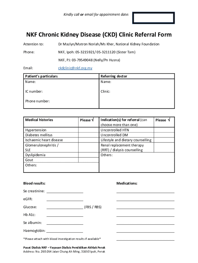 Fillable Online About chronic kidney disease (CKD) Fax Email Print ...