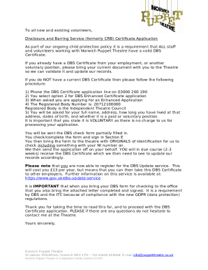 Annex 1: Disclosure and Barring Service (DBS) checks ...