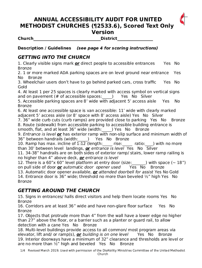 Guidance for Completing the Annual Accessibility Audit for ... Doc ...