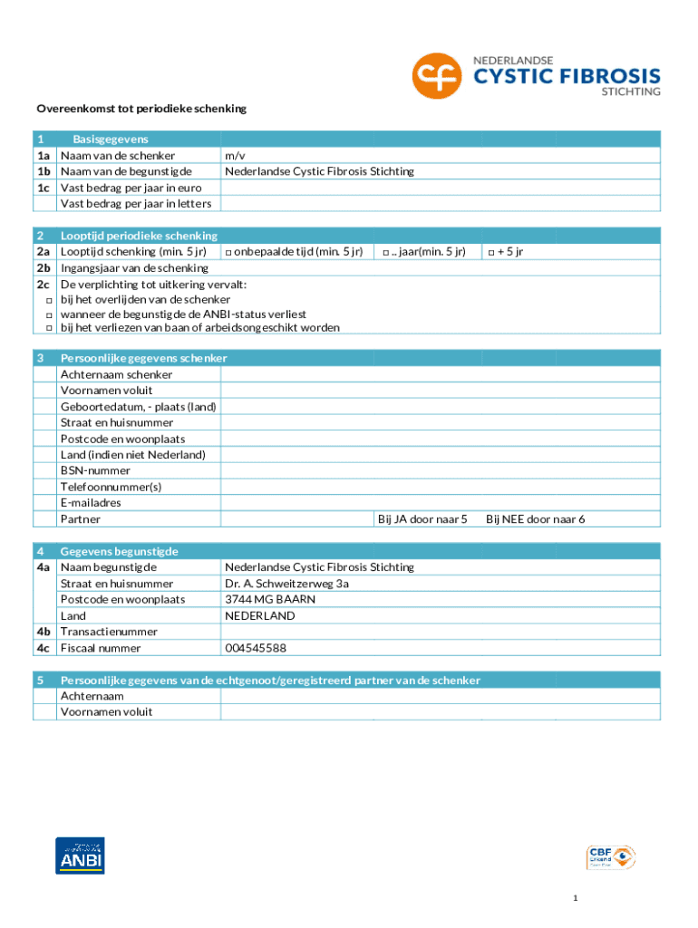 Invulbaar Online Overeenkomst tot periodieke schenking - cloudfront.net Faxnummer Email ...