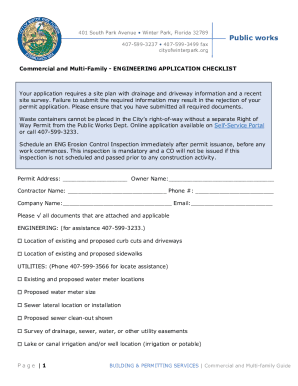 Fillable Online Building & Permitting Services. Commercial and Multi ...